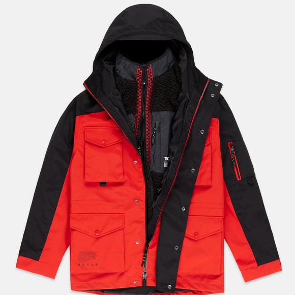 10.Deep | Jackets & Coats | Deep Offpiste Anorak Red Black | Poshmark